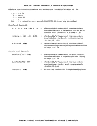 Better AOQ (and AOQL) Formulas | PDF
