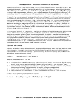 Better AOQ (and AOQL) Formulas | PDF