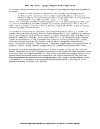 Better AOQ (and AOQL) Formulas | PDF