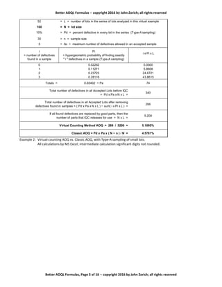 Better AOQ (and AOQL) Formulas | PDF
