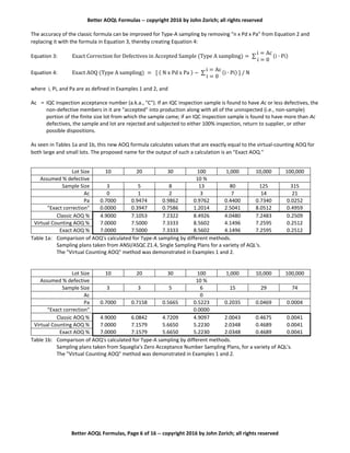 Better AOQ (and AOQL) Formulas | PDF