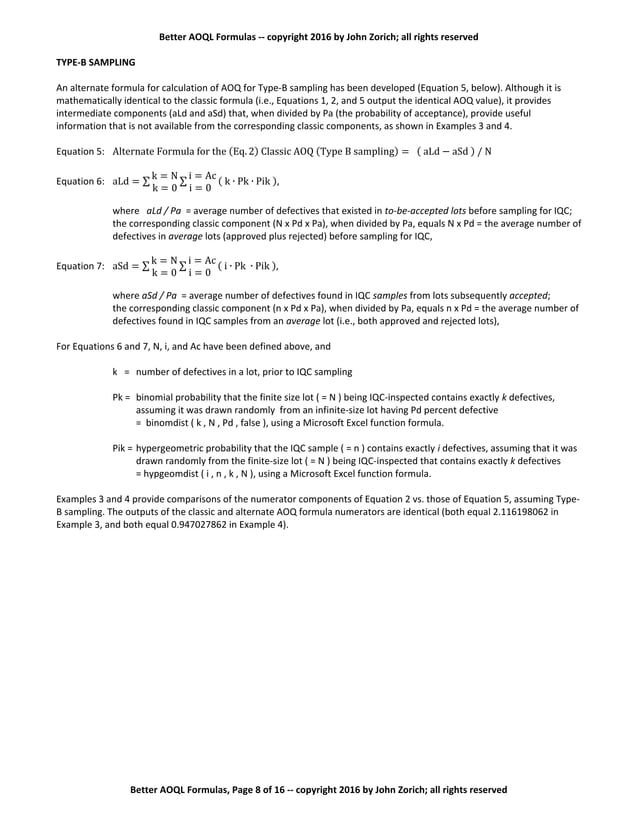 Better AOQ (and AOQL) Formulas | PDF