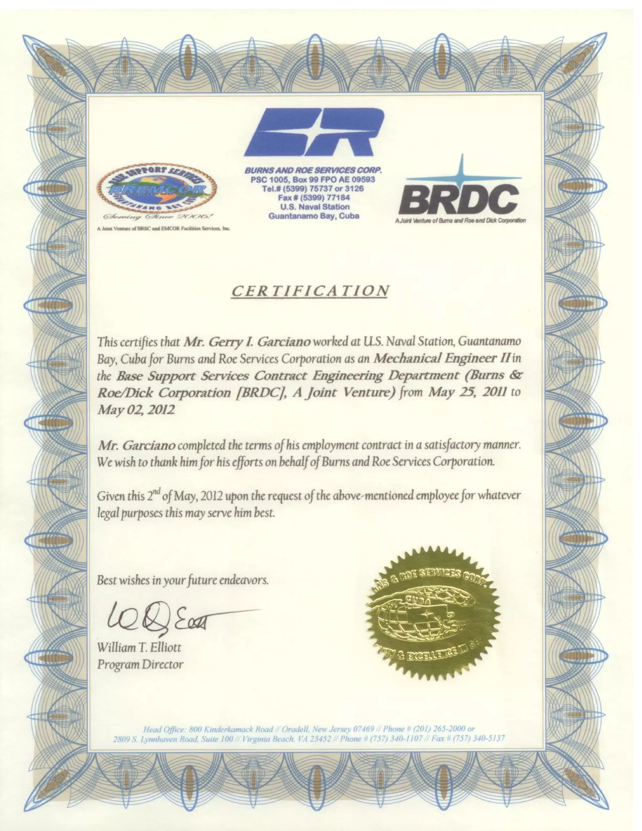 BRDC - Employment Certificate | PDF