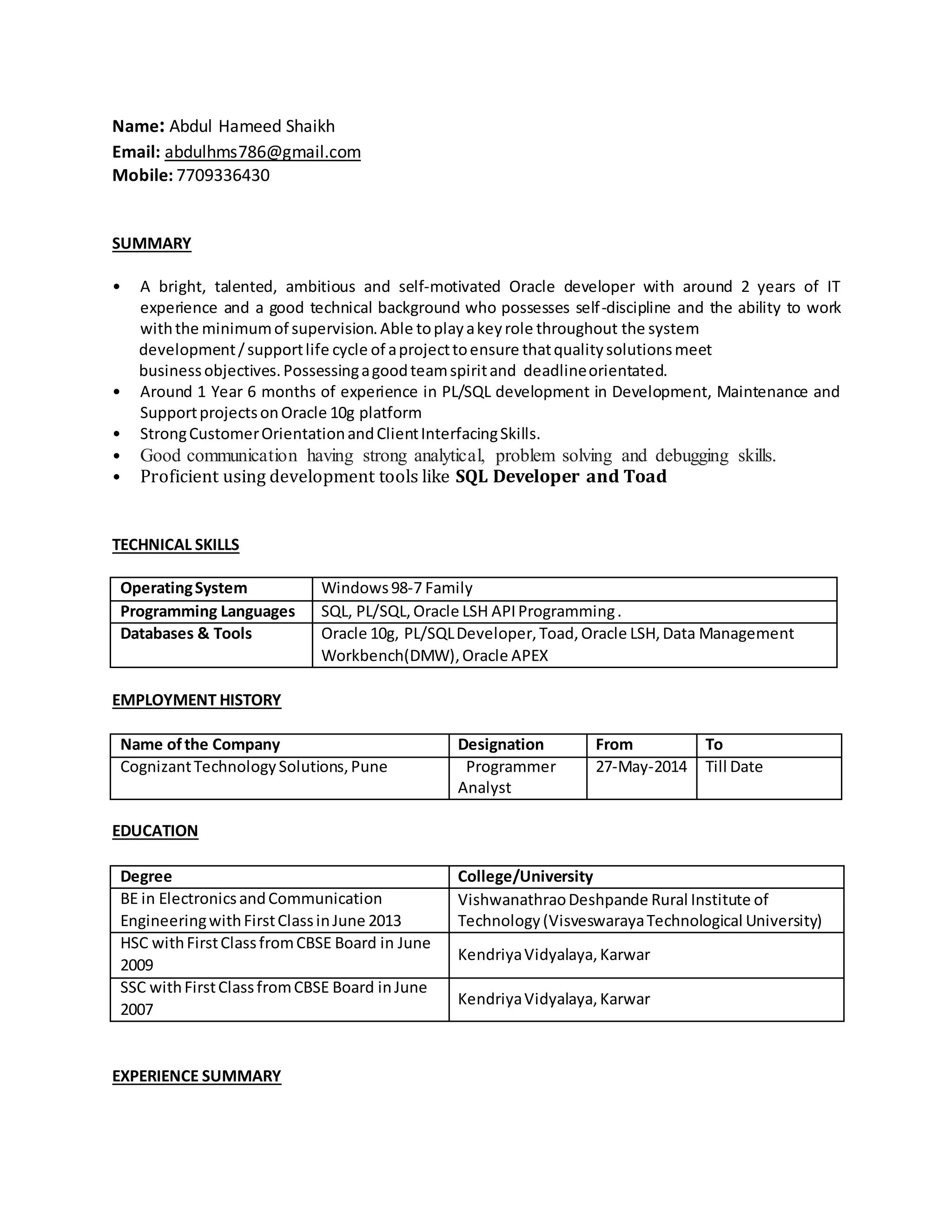 CV_Abdul_Hameed | PDF