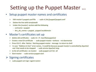 Installaling Puppet Master and Agent | PPT
