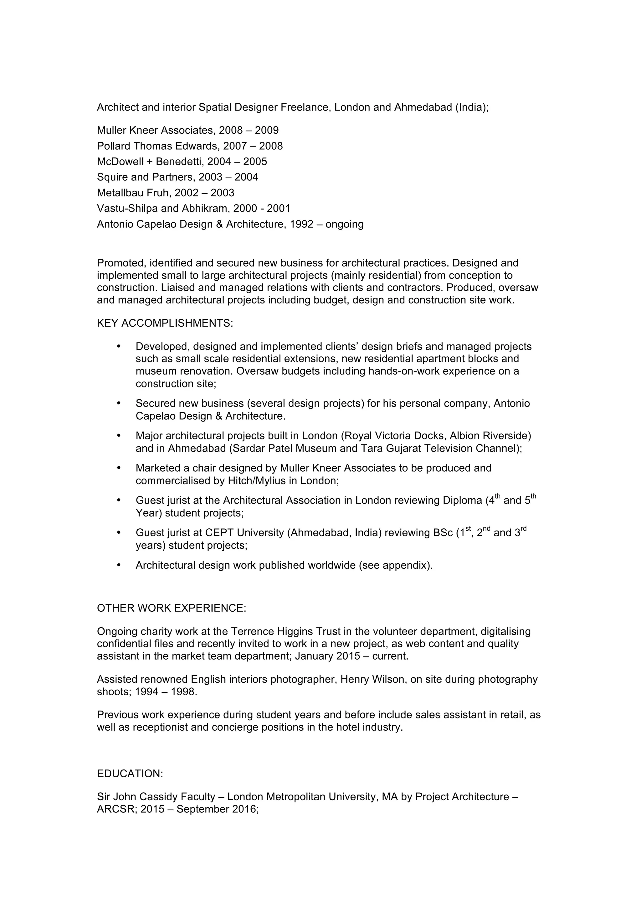 Antonio Capelao - CV - April 2016 2 | PDF