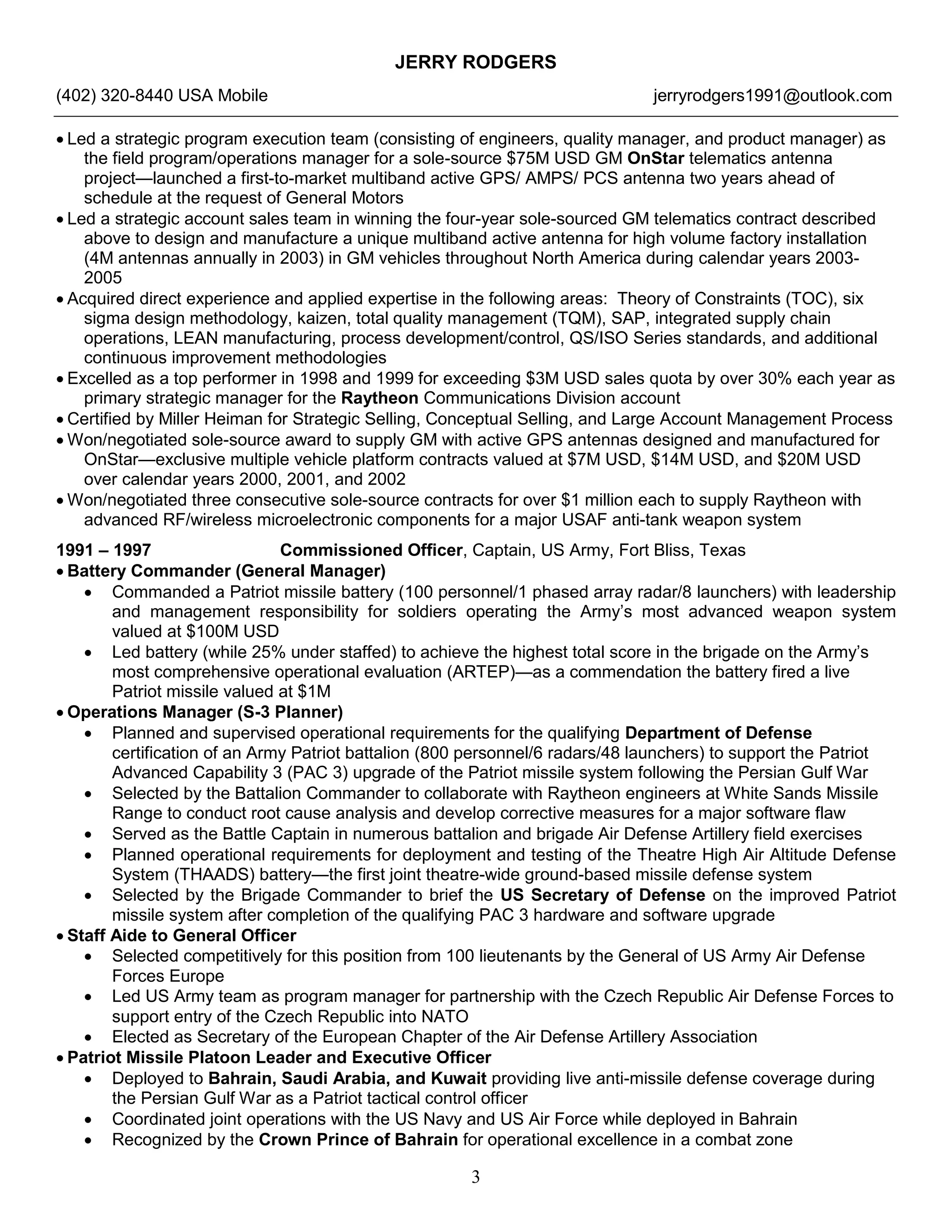 Resume for Jerry Rodgers | PDF