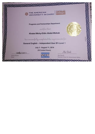 AUC English CERTIFICATION | PDF