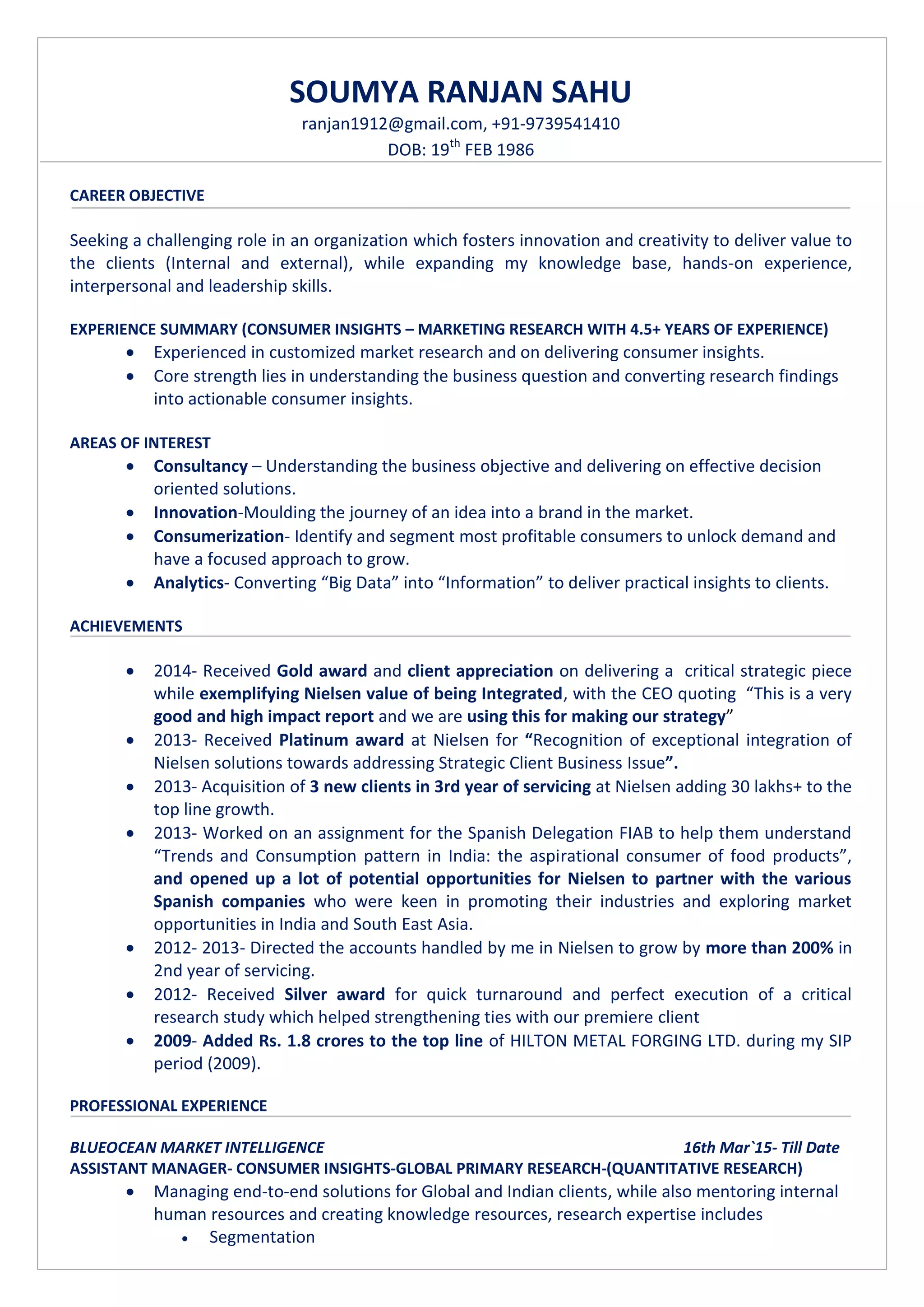 Soumya Ranjan Sahu_Resume | PDF