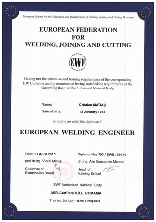 Cristian Matias - IWE-EWE diploma | PDF