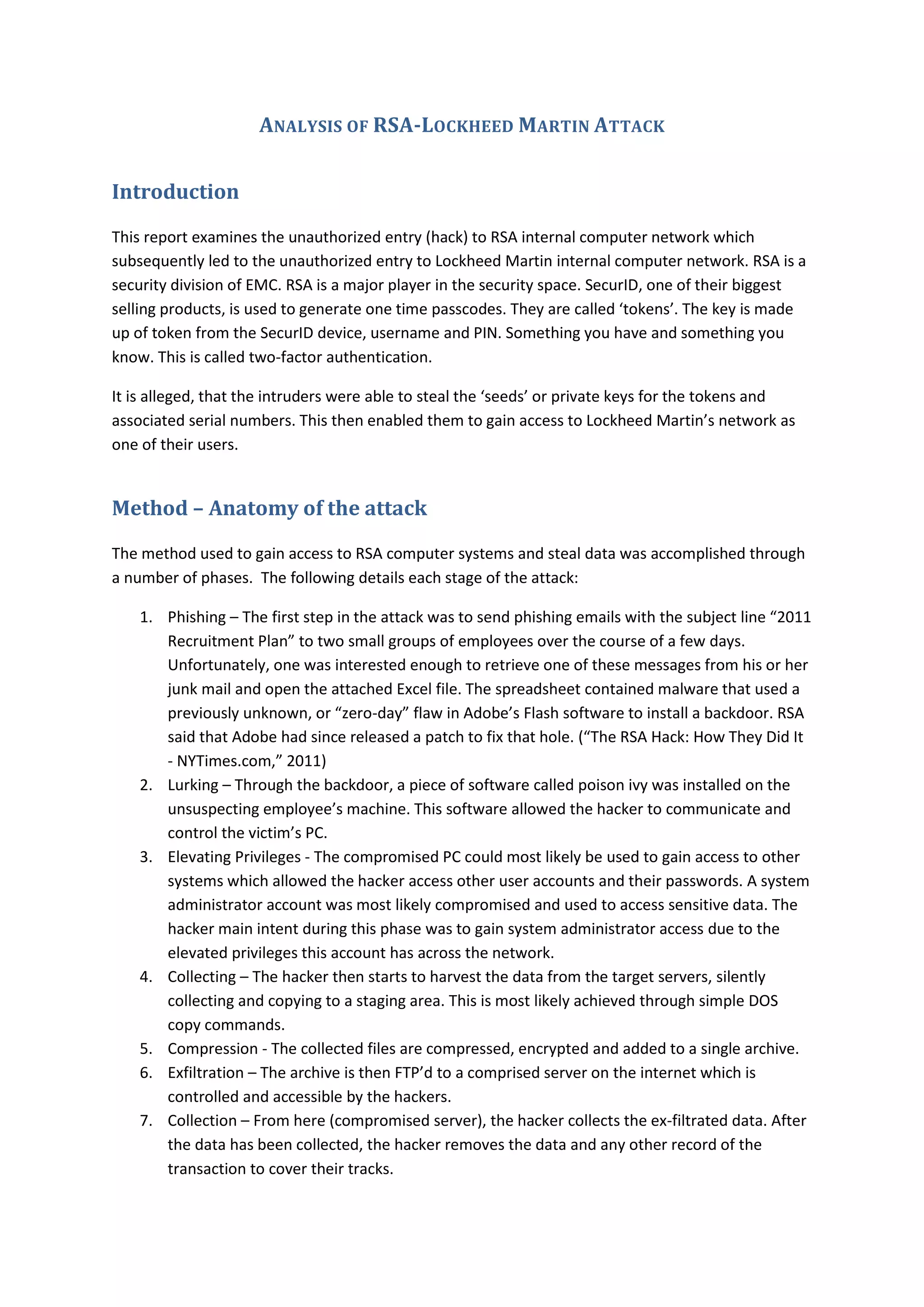 Analysis of RSA Lockheed Martin Attack | PDF