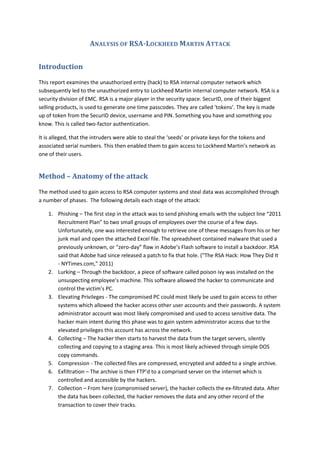Analysis of RSA Lockheed Martin Attack | PDF