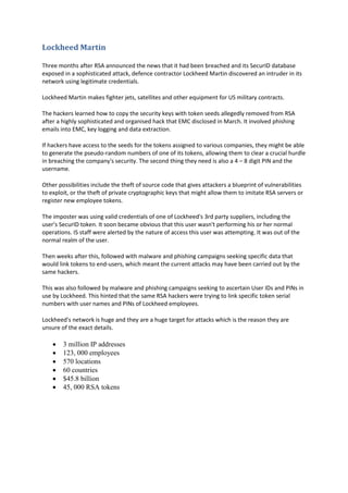 Analysis of RSA Lockheed Martin Attack | PDF