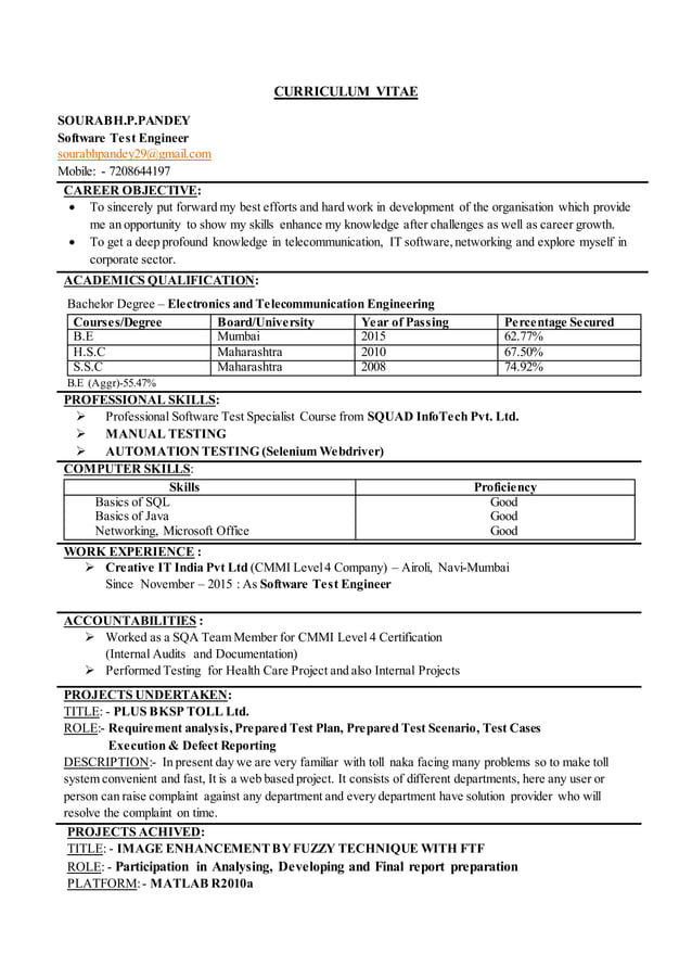 Software Test Engineer Pdf