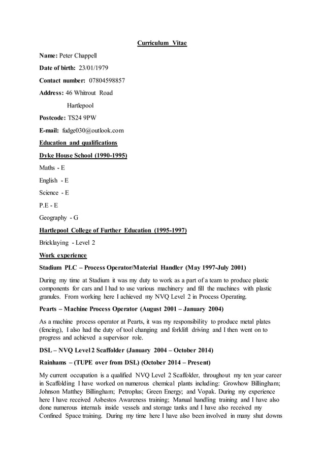 dads cv (1) | PDF