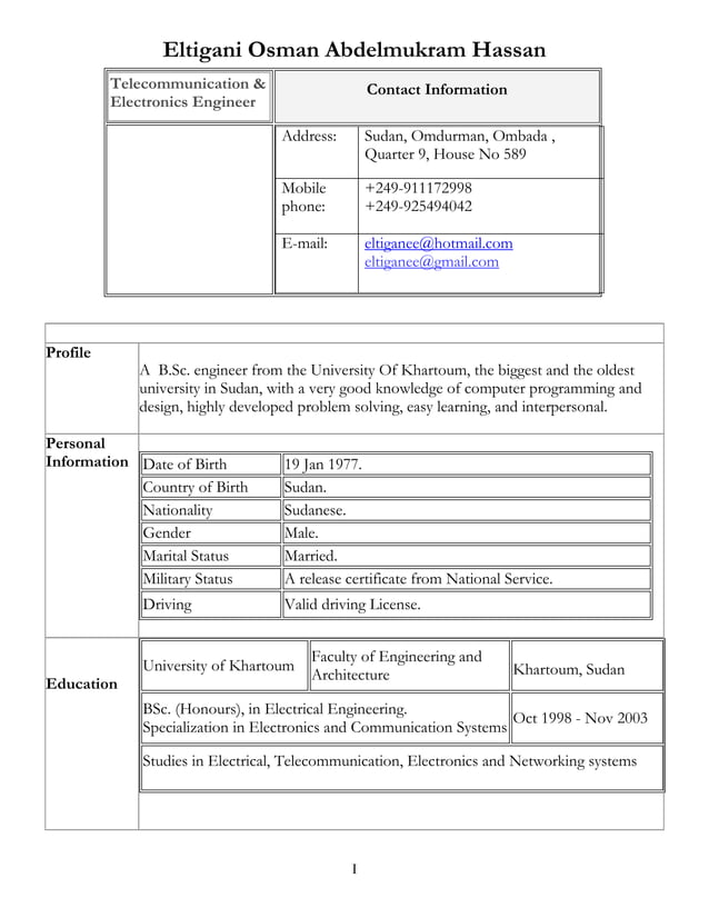 Eltigani Osman.CV