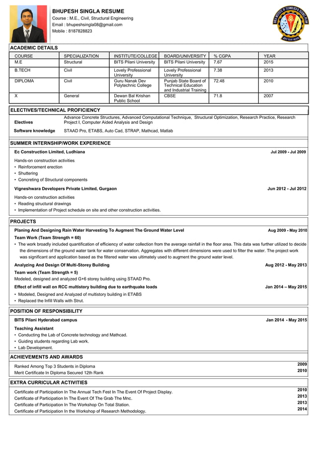 BHUPESH SINGLA RESUME | PDF