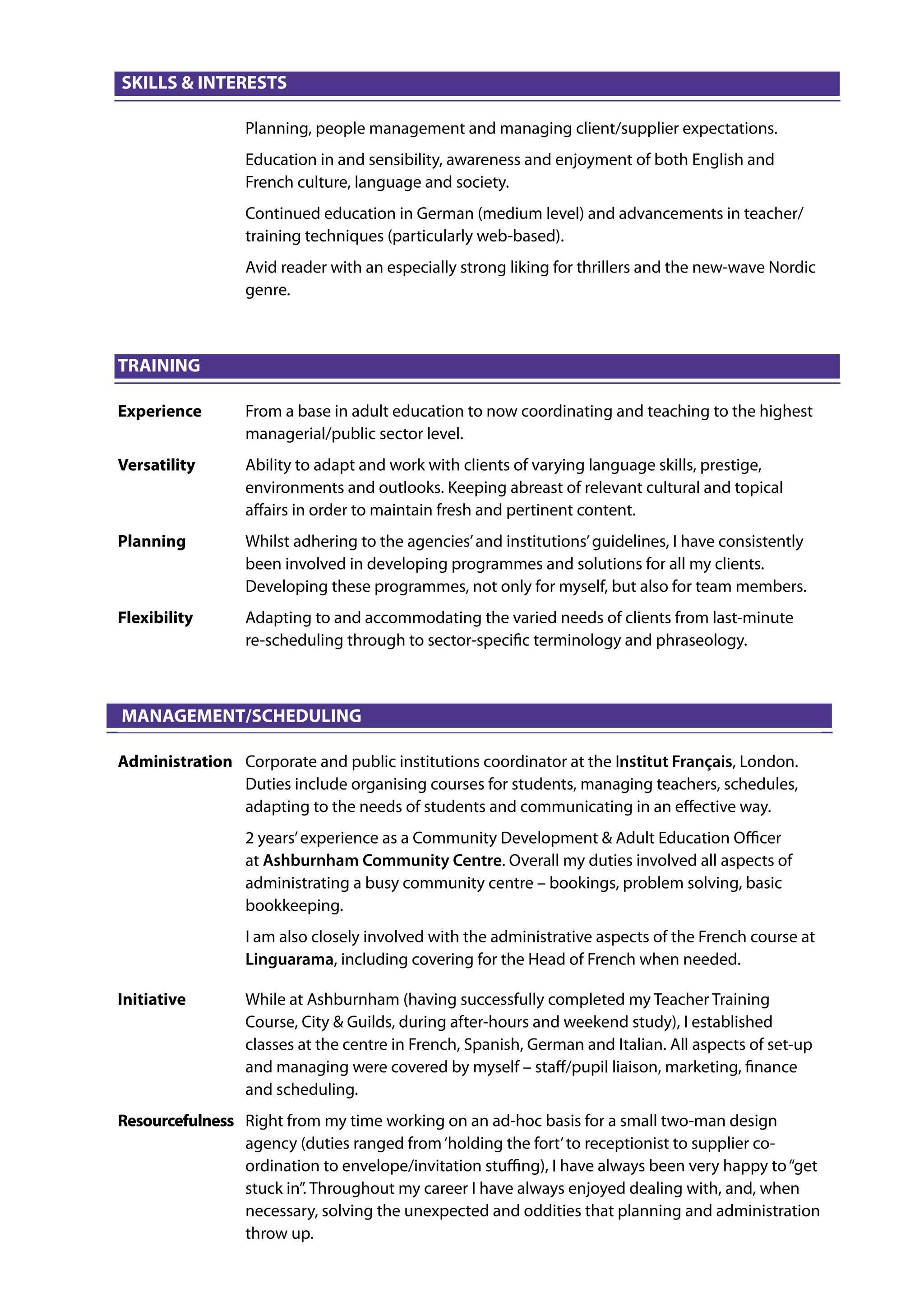 Caroline Lemoine CV | PDF