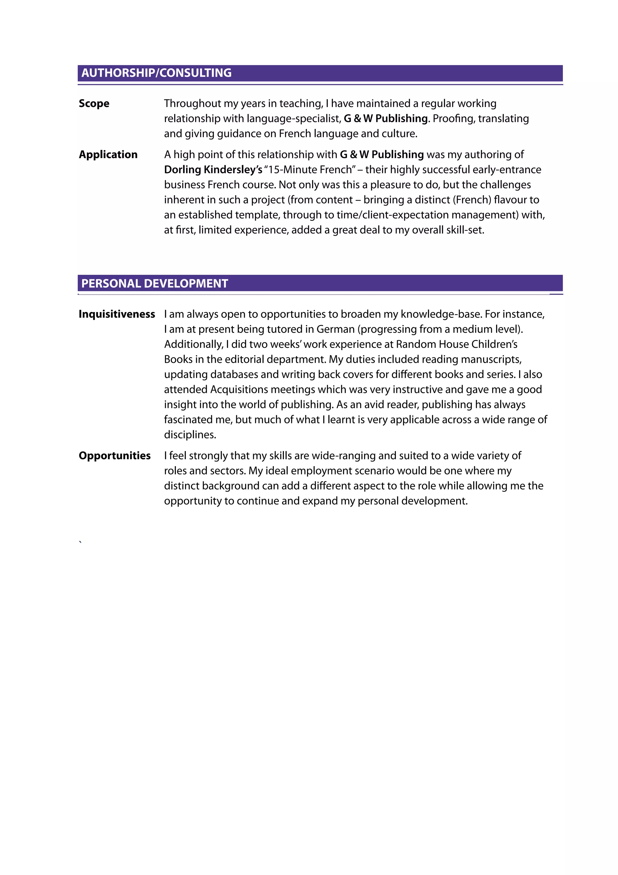 Caroline Lemoine CV | PDF