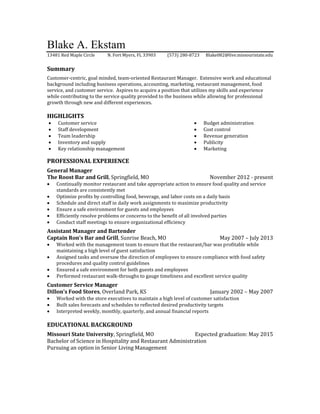 Blake Resume Updated July2014 | DOCX