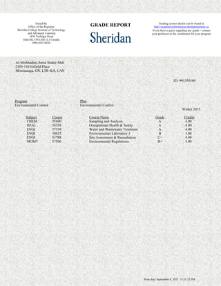 Grade report 1 | PDF