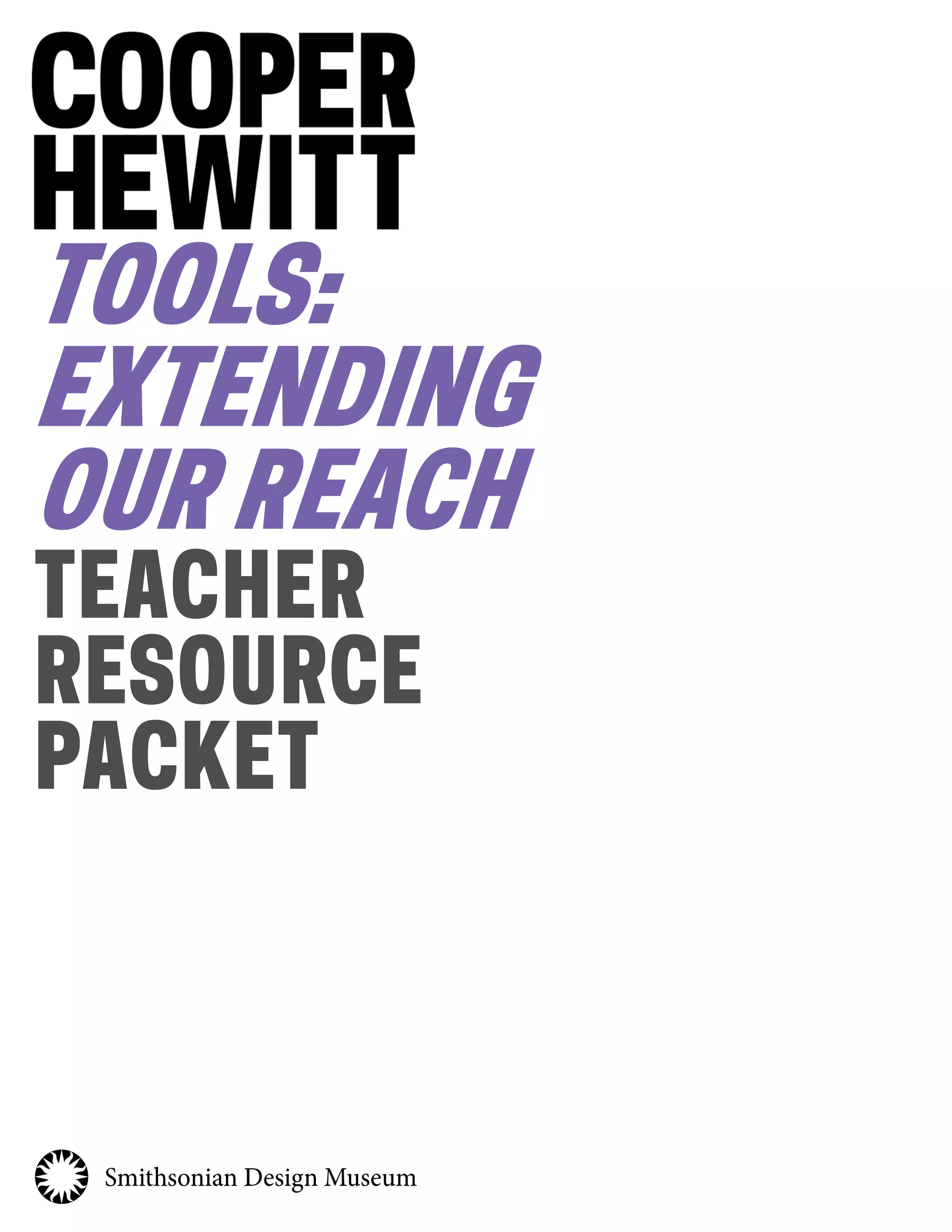 Tools_Extending Our Reach Exhibition Teacher Resource Packet | PDF