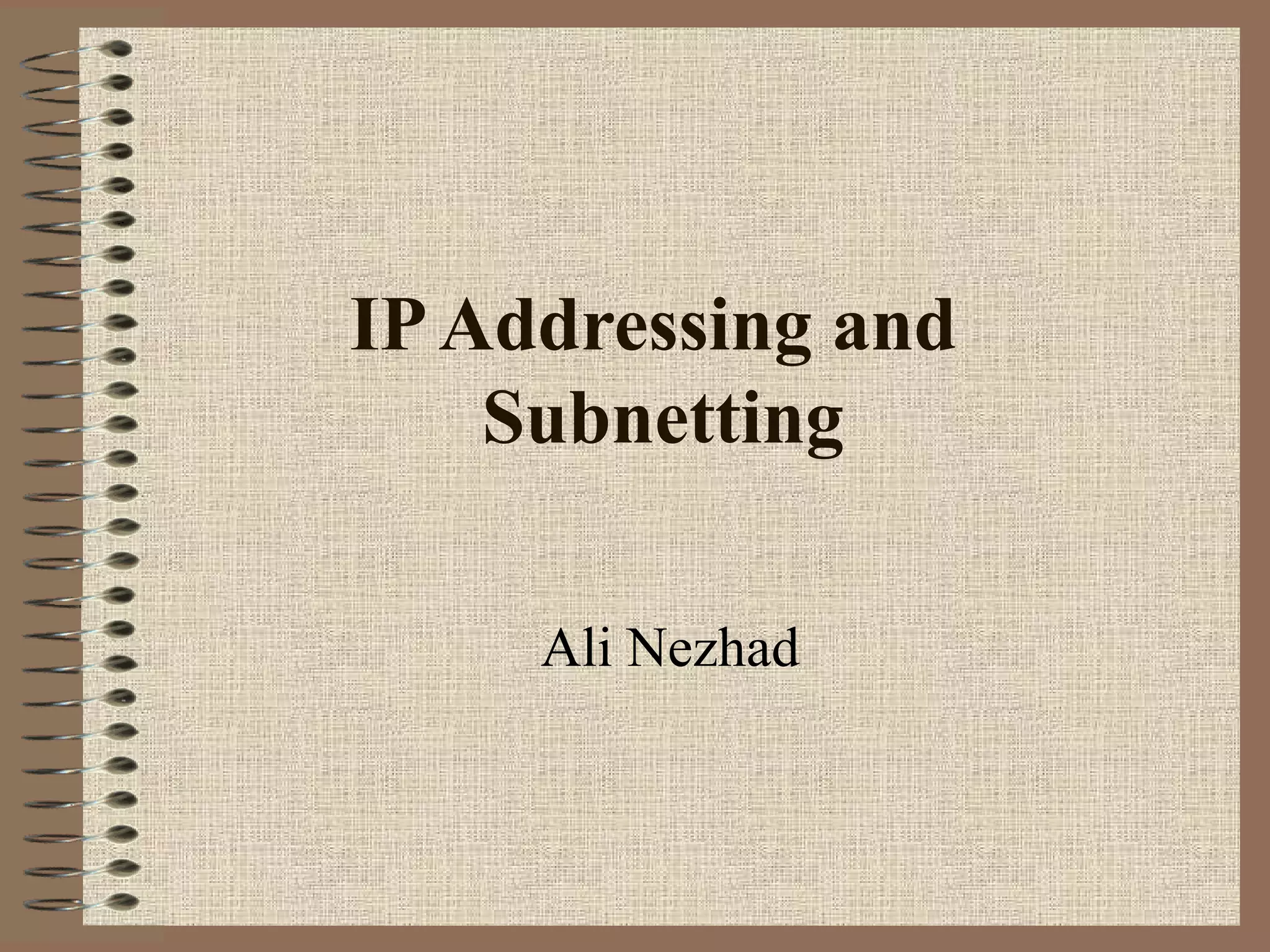 IP Addressing and subnetting | PPT