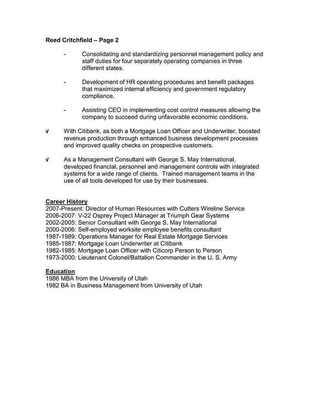 Reed Critchfield Resume | PDF