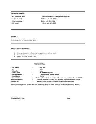 CV ,VK JHA | DOCX | Civil Engineering Industry | Industries