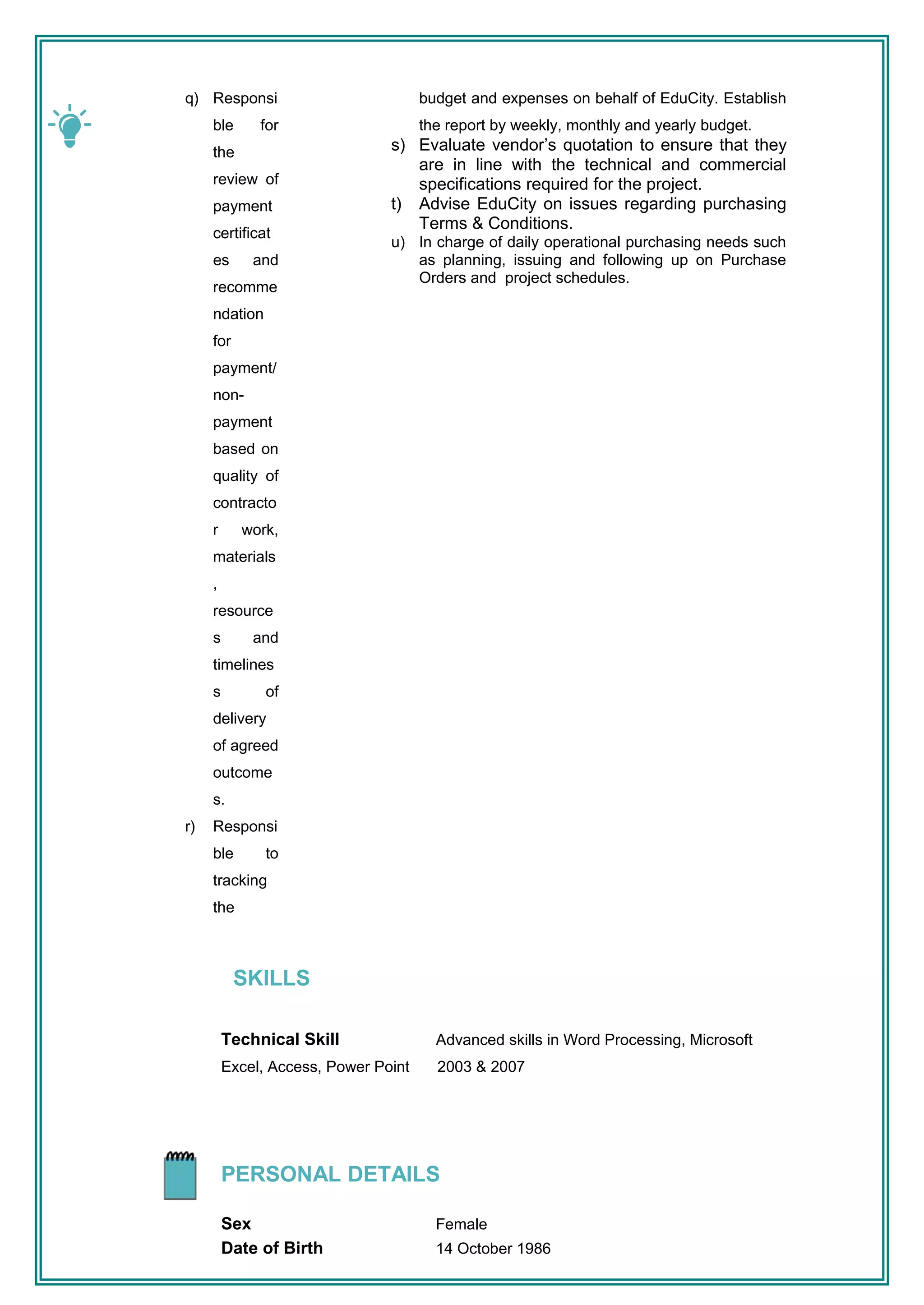 Noor Akimah Resume 2015 | PDF