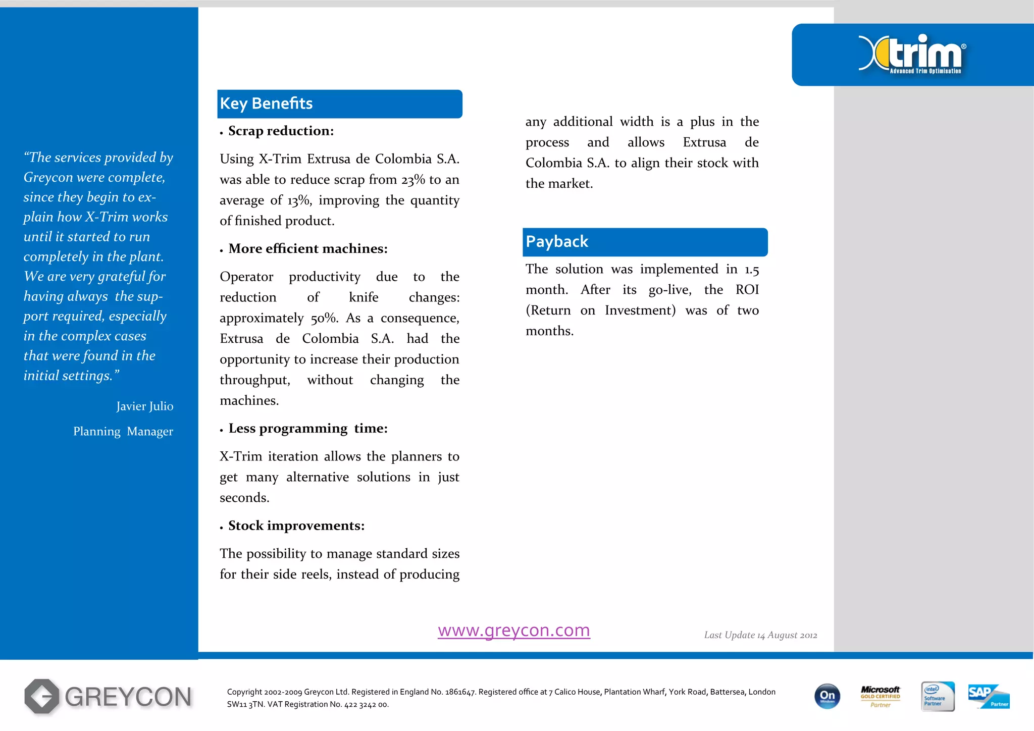 Greycon Case Study - AJOVER X-Trim | PPT