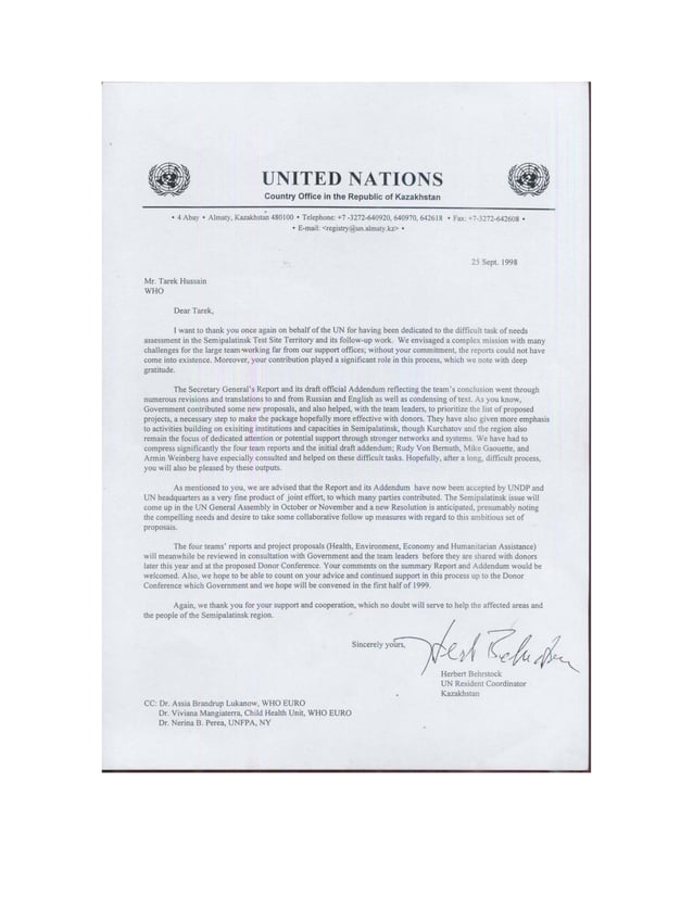UN recommendation letter | PDF