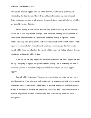 Research Designs in ABA | DOCX | Parenting Babies and Toddlers | Parenting