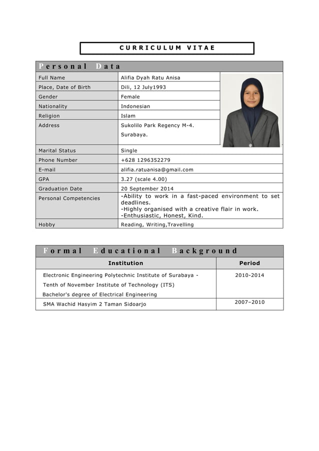 CV_Alifia_[Project Management Team] | PDF | Technology & Computing