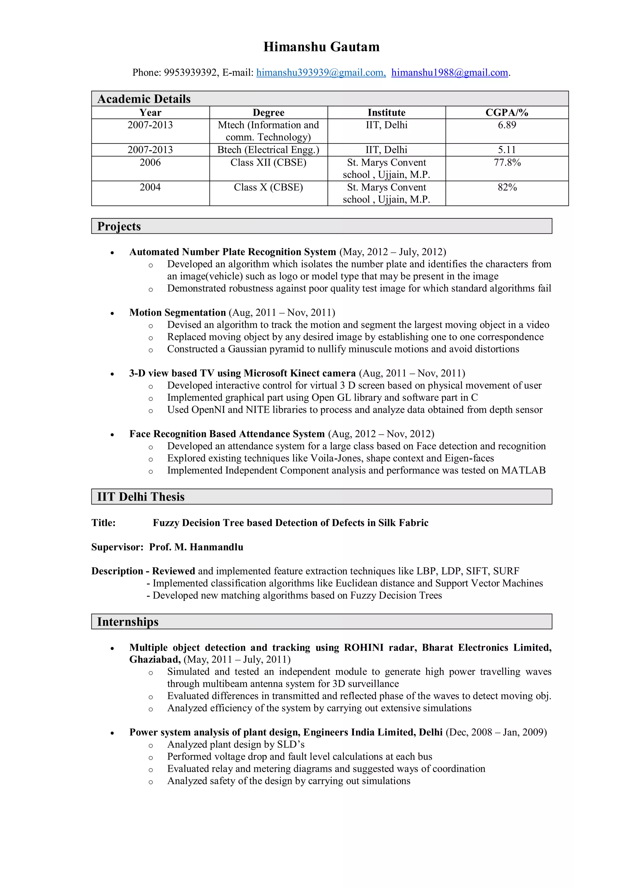 Himanshu(CV) | PDF