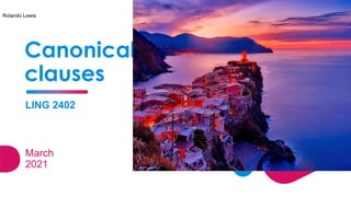canonical clauses | PPT