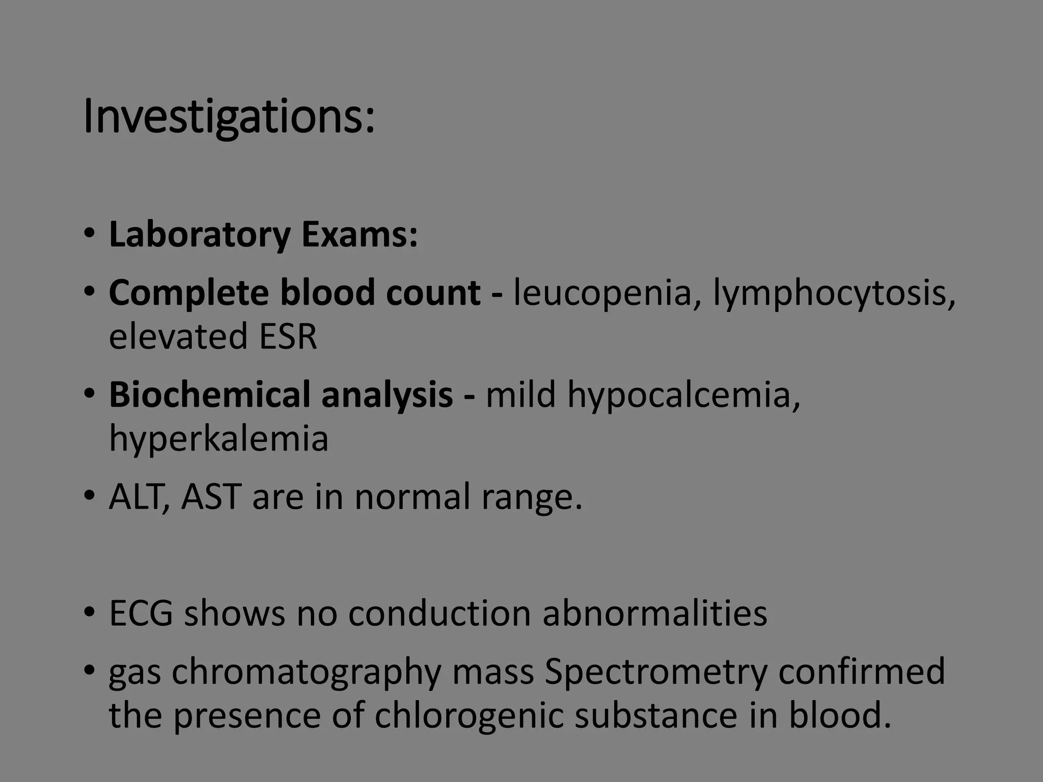 Acute Intoxication by Chlorogenic Substance - Case Study | PPT