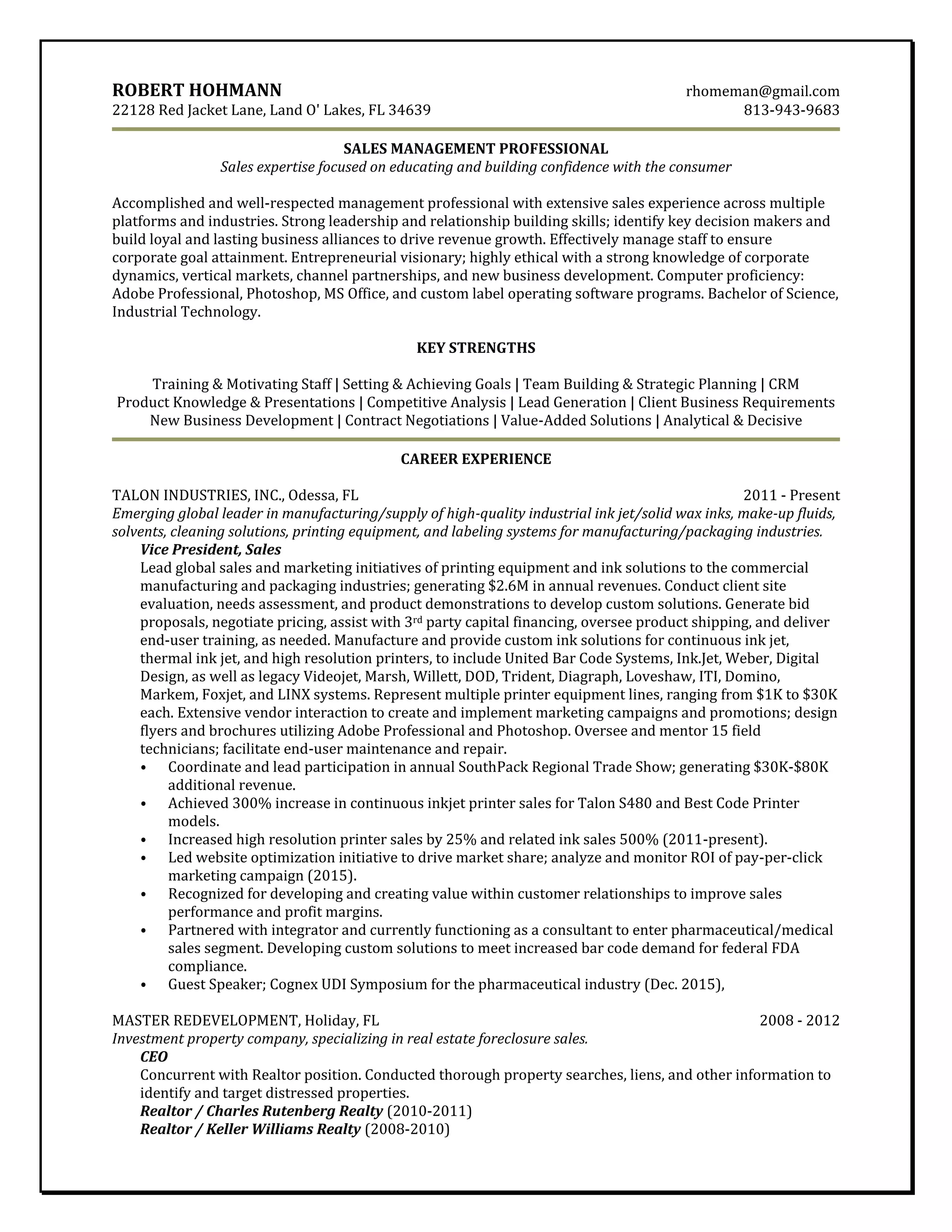 hohmann robert resume 2 | PDF