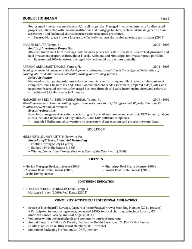hohmann robert resume 2 | PDF