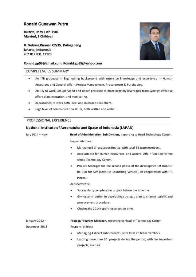 CV Ronald G.P. | DOCX | Business | Business and Finance