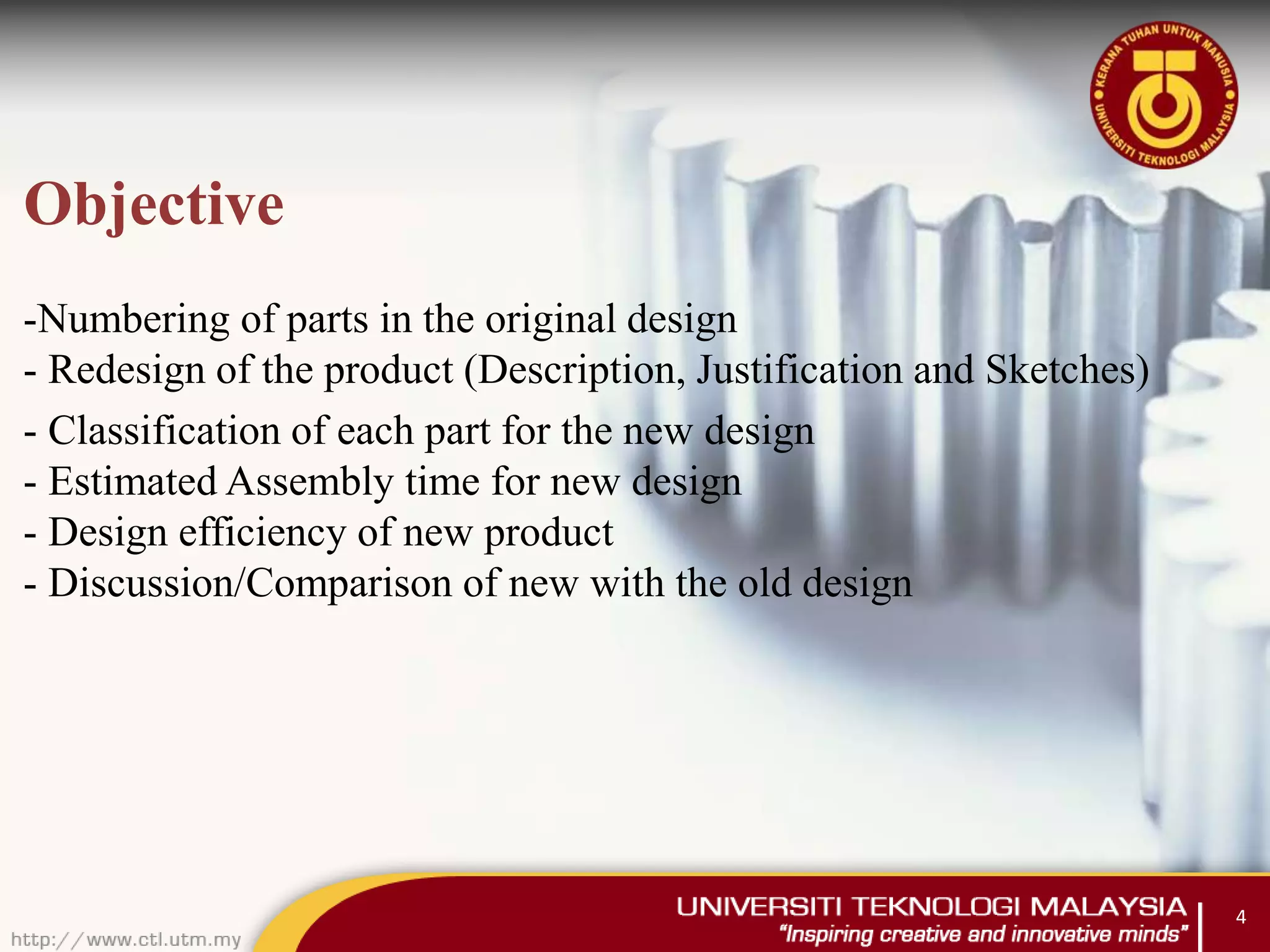Design for manufacturing and assembly (DFMA) Presentation | PPTX