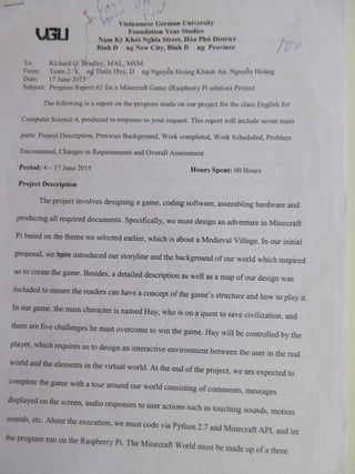 Progress Report Minecraft | PDF