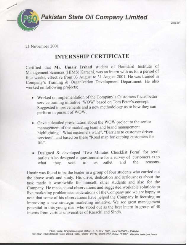 PSO Internship 1 | PDF