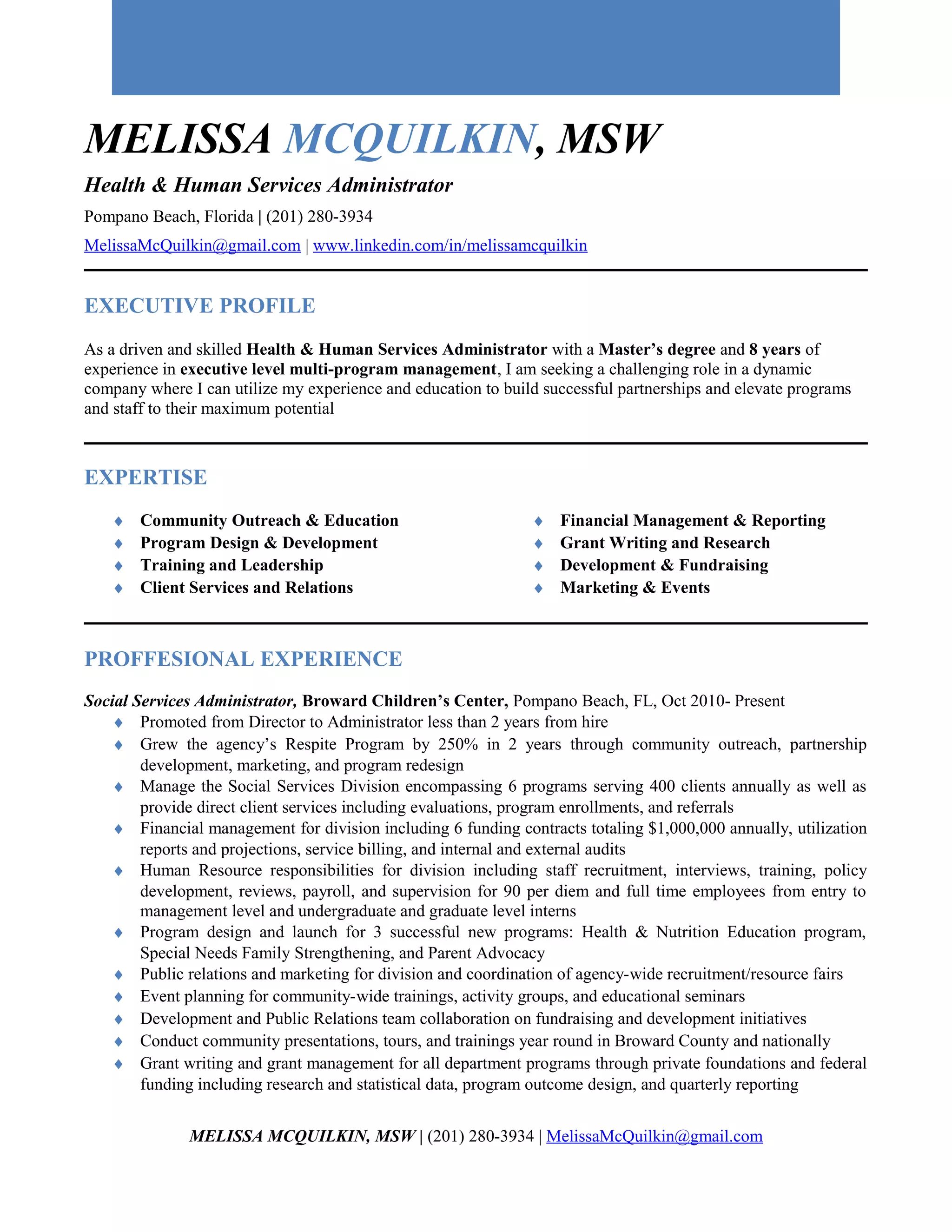 Resume- Melissa McQuilkin, MSW | PDF