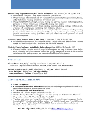 Resume- Melissa McQuilkin, MSW | PDF