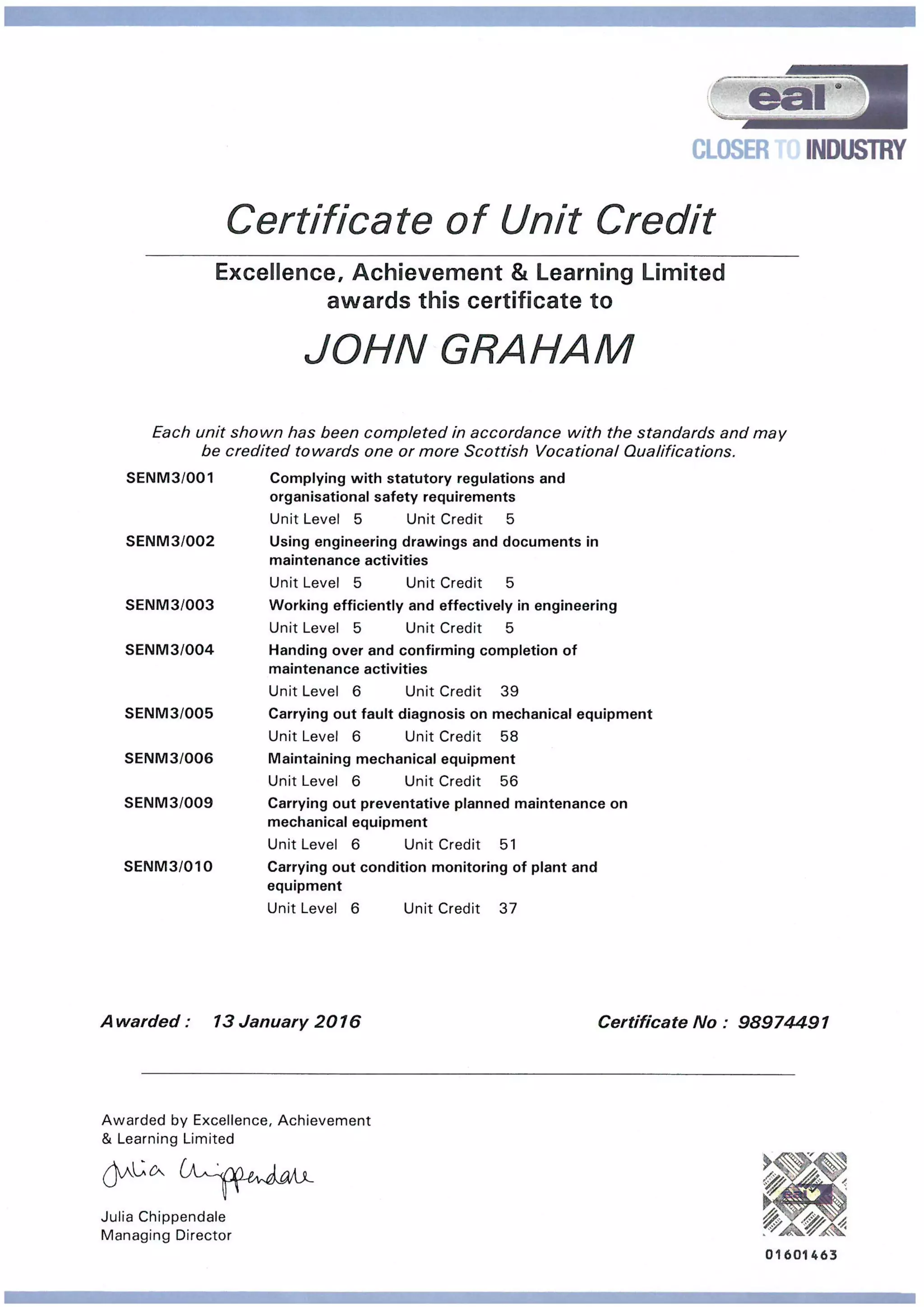 John Graham SVQ Level 3 | PDF