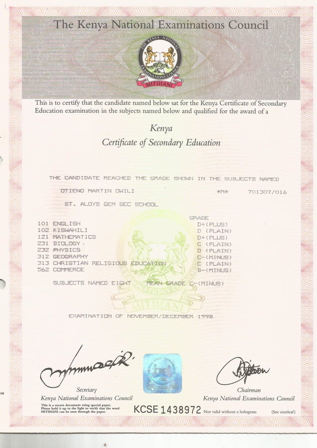 KCSE CERT | PDF