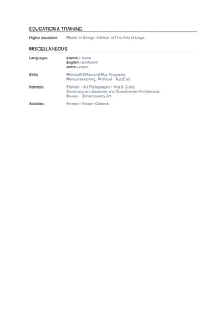 Ben CV English- SC | PDF