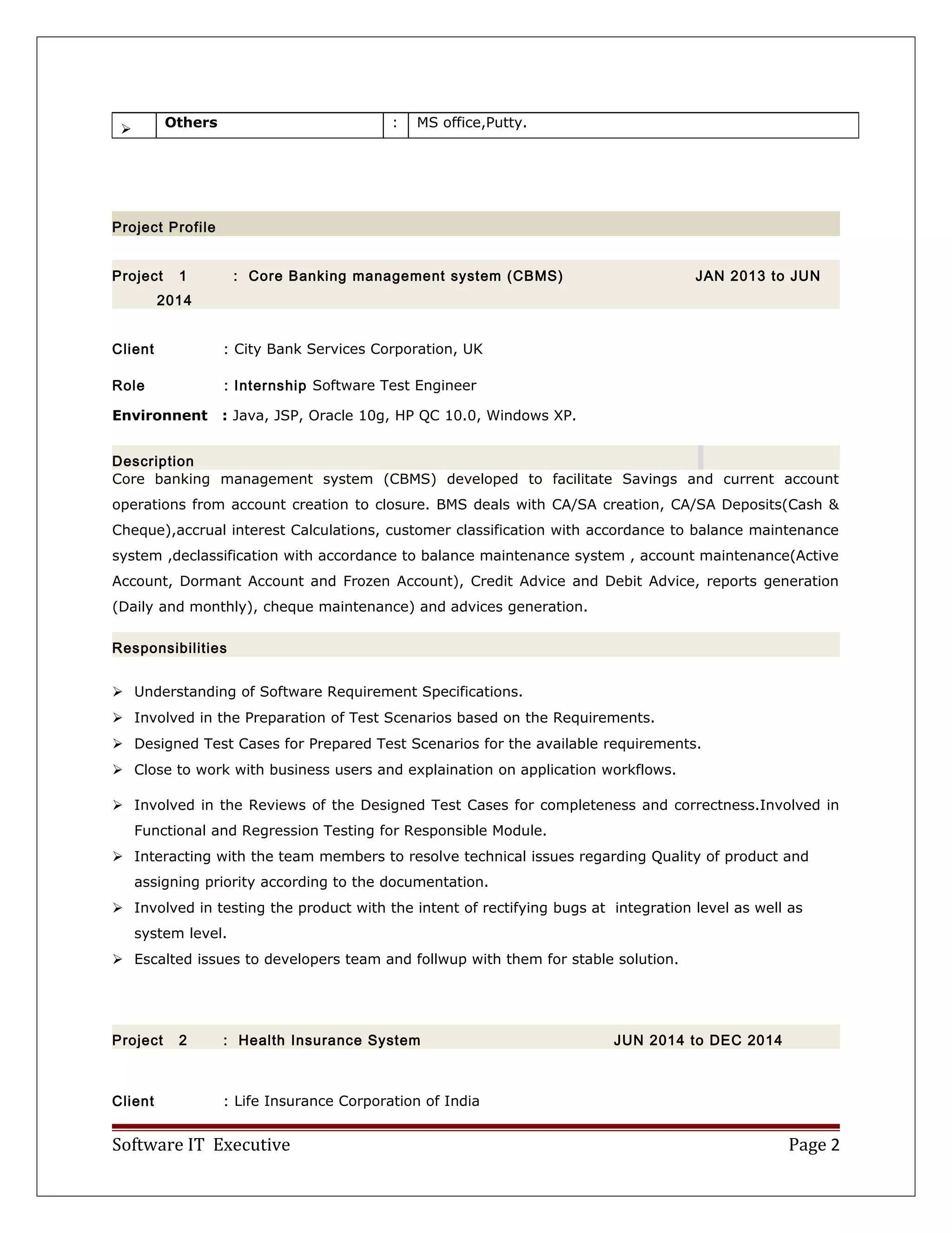 Reshma resume IT executive | DOC