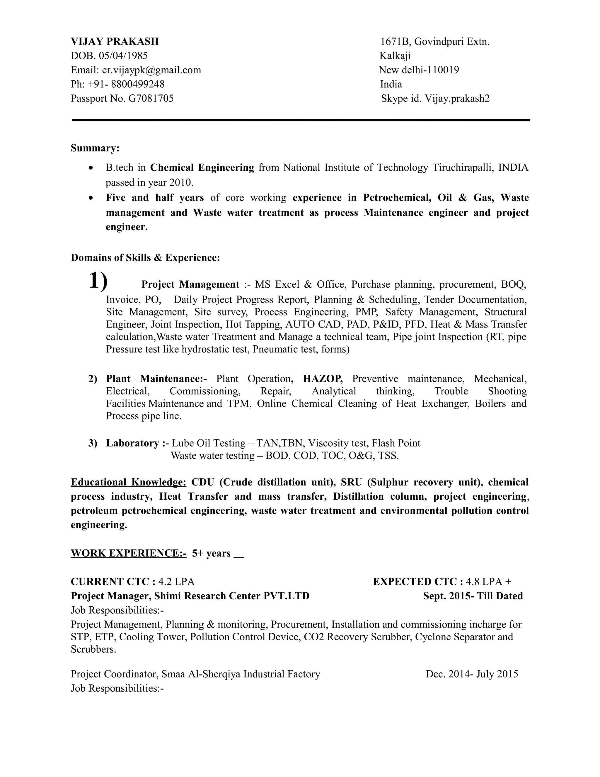 vijay cv | DOC | Civil Engineering Industry | Industries